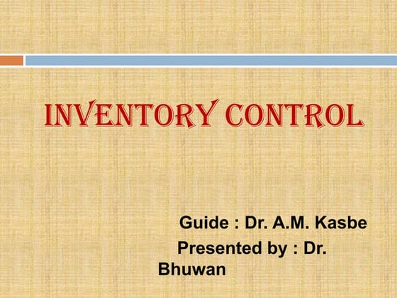 Inventory management for nurses | PPT