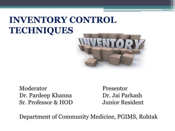 Inventory control & management | PPTX