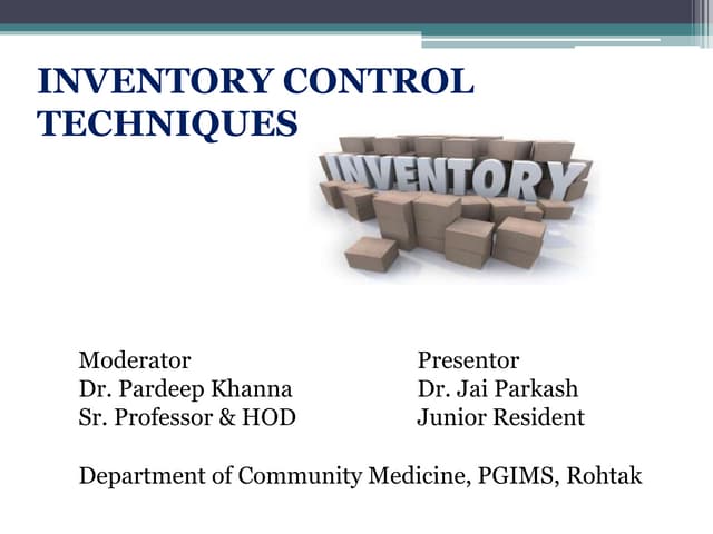Inventory control & management | PPTX