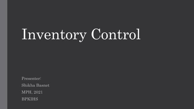 Inventory management | PDF