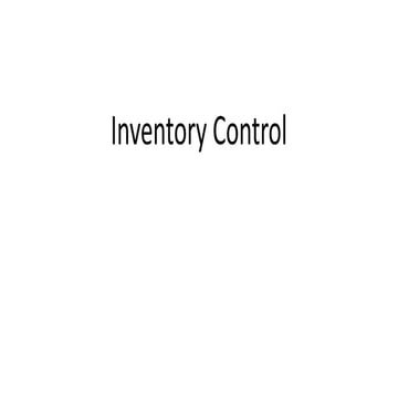 Inventory Control.pdf Management Science | PDF