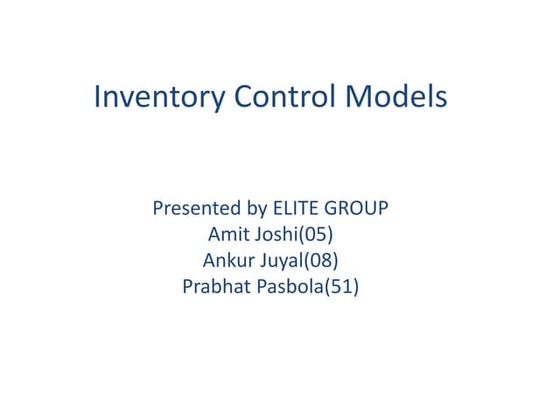 Inventory Control or inventory management system.pptx | Logistics ...