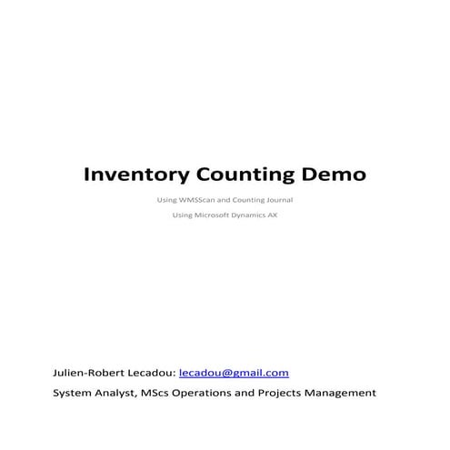 Inventory counting using Dynamics AX | PDF