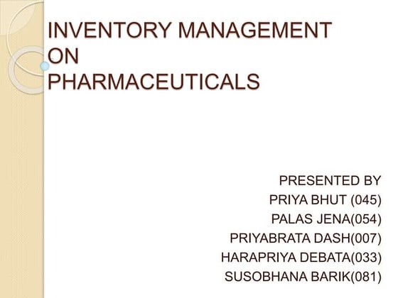 Inventory management and control | PPT