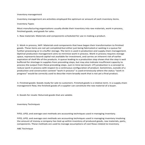 Inventory management | PDF