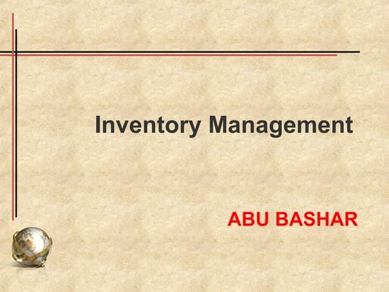 Inventory management with case study | PPTX | Business Accounting & Finance | Business