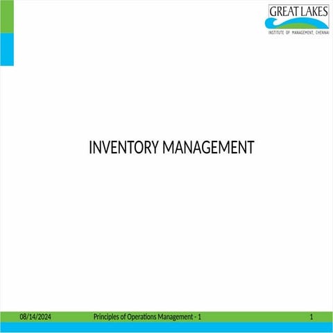 Inventory management in operations for mba | PPTX