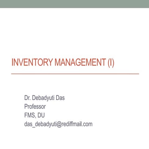 Inventory Management Inventory management | PPT