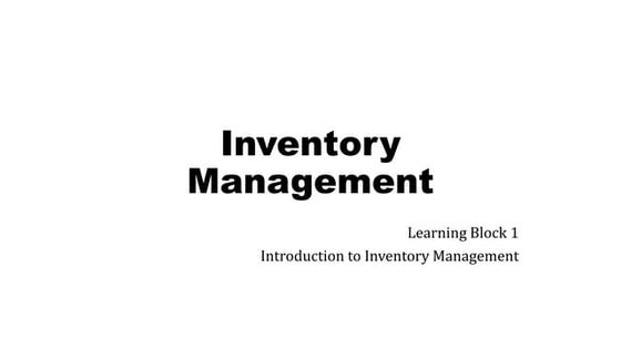 Inventory Management System | PPTX | Logistics | Business