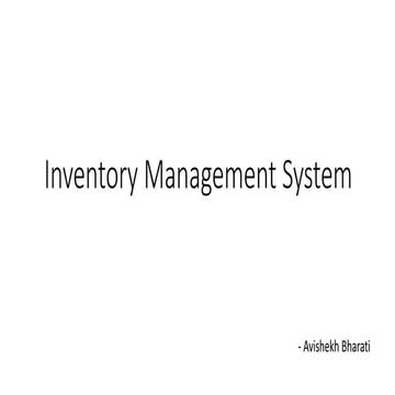 Inventory management | PPT