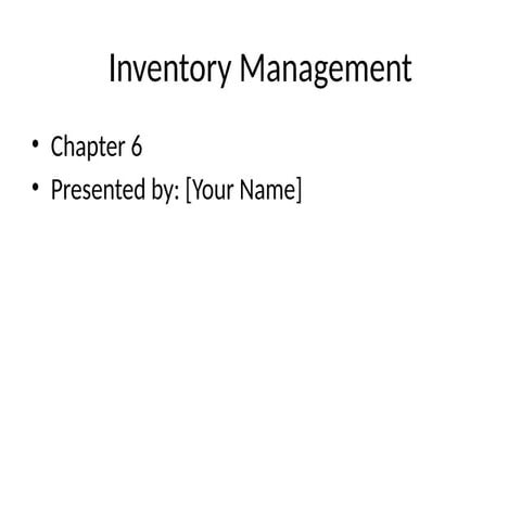 Inventory Management Presentation Pptx For Career Growth Pptx