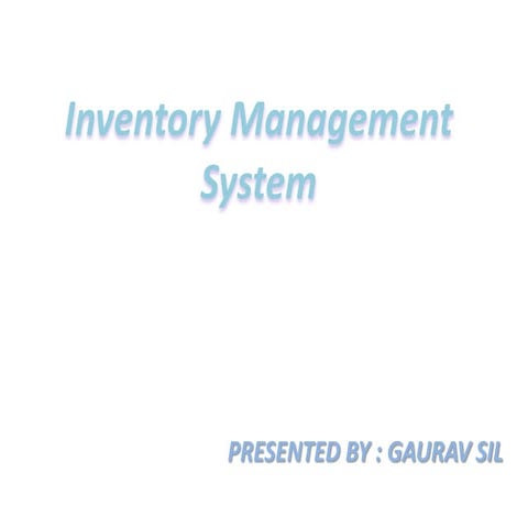 Inventory management system | PPTX