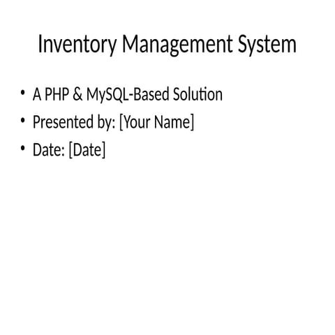 Inventory Management System Presentation Pptx