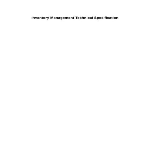 Inventory Management - Technical Specification Document | DOC | Databases | Computer Software ...
