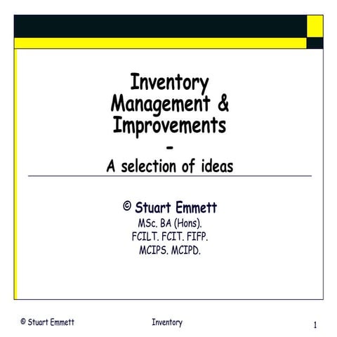 Inventory managment and improvements | PPTX