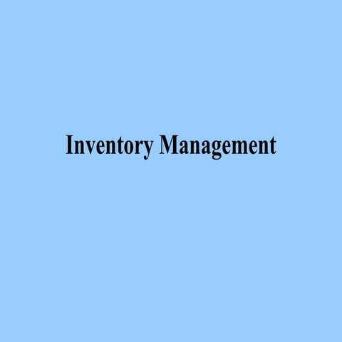 Inventory mgmt | PPT