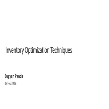 Inventory optimization techniques | PPTX