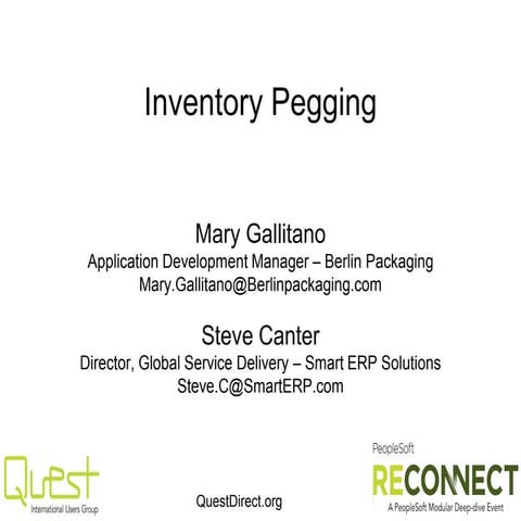 Inventory Pegging in PeopleSoft Financials Supply Chain | PDF