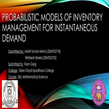 Inventory presentation for operations management | PPT
