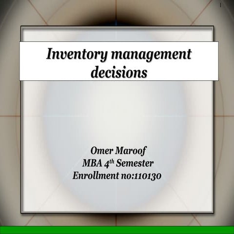 Inventory management | PPT
