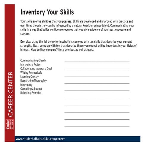 Inventory Your Skills | PPT