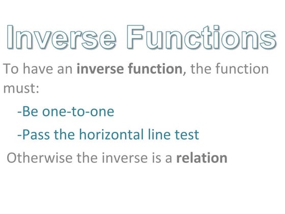 Inverse Functions | PPTX
