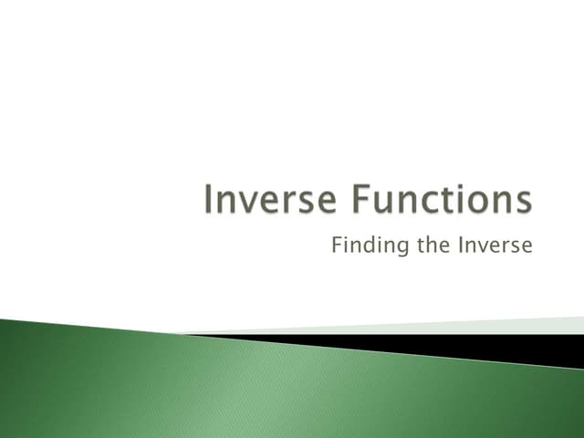 Inverse Functions