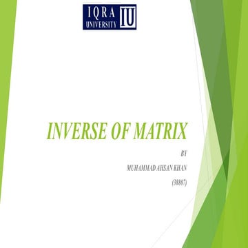 Inverse of matrix | PPTX