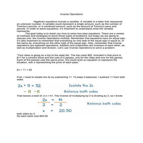 Inverse operations non fiction | PDF