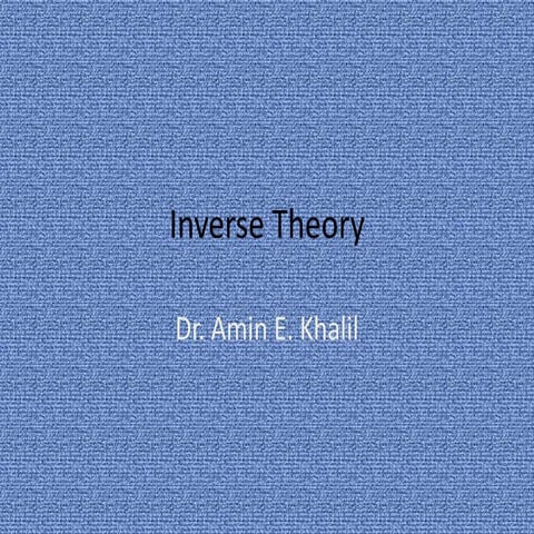 Inverse theory | PPT