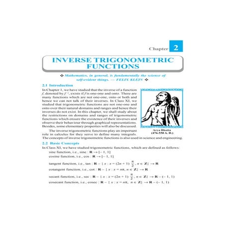 Inverse trigonometric functions ch 2 | PDF | Physics | Science