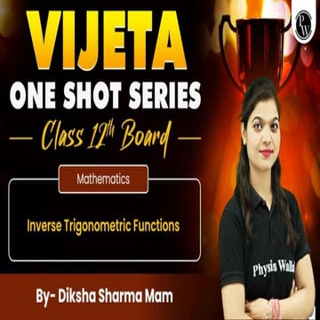 Inverse Trigonometric Functions (ITF) _ Class Notes __ VIJETA SERIES ...