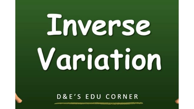 direct and inverse variations | PPTX
