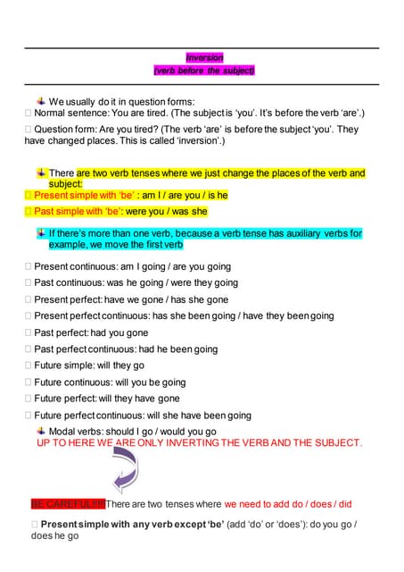 Normal and inverted word order | PPTX