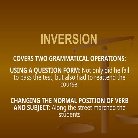 inversion.pptx tema gramatical avanzado sumamente util en level c1 de Cambridge | PPTX