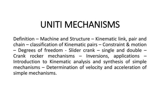 Four Bar Mechanism | PPTX
