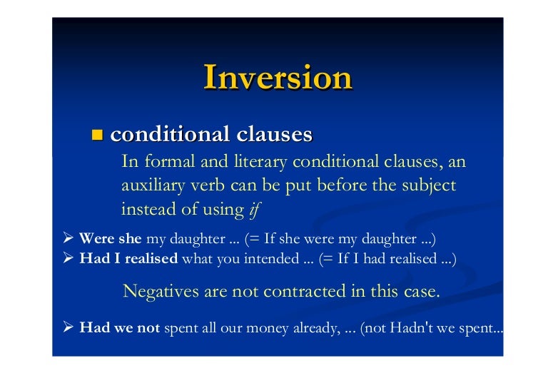 Inversion with conditionals