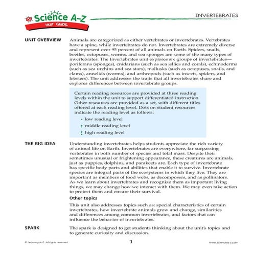 Vocabulary of invertebrates | PDF