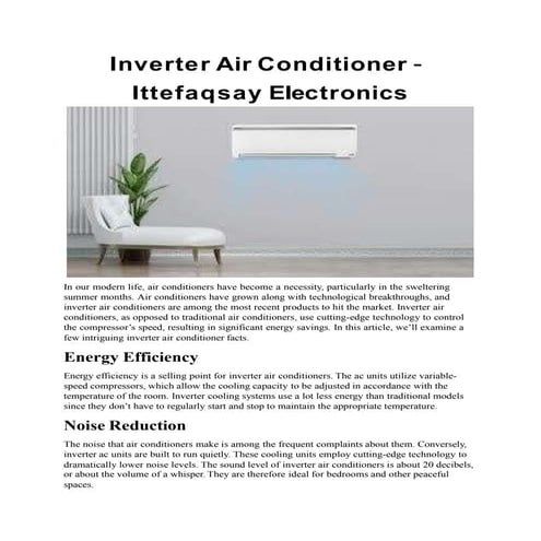 Inverter Air Conditioner | PPTX | Home Appliances | Home & Garden