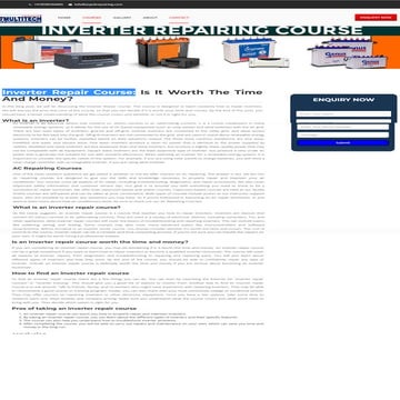 Inverter Repairing Course | Inverter Repairing Course Delhi,India | PDF