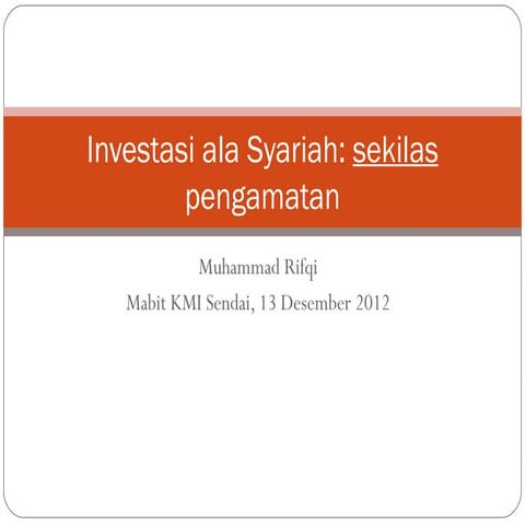Investasi ala syariah | PPT