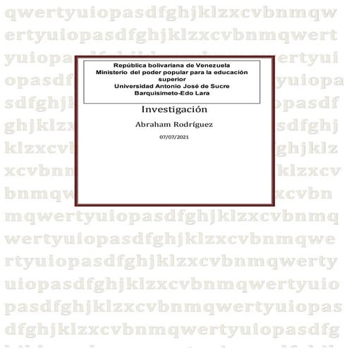 INFORME DE INVESTIGACIÓN | PDF