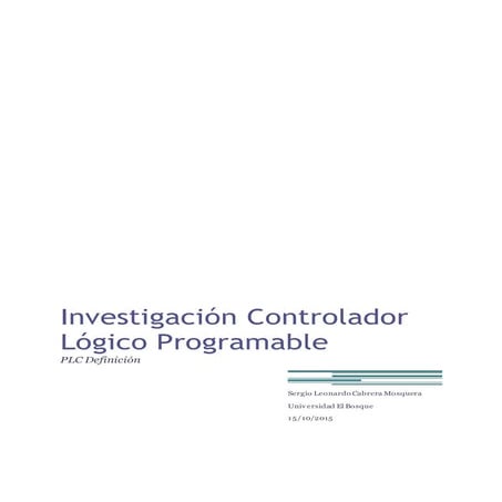 Módulo Lógico Programable. Actividades teóricas y prácticas | PDF