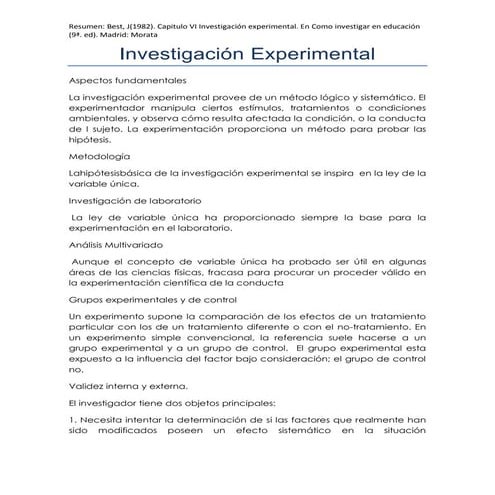 Investigación experimental | DOCX