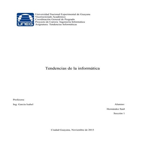Investigacion - Tendencias de la informatica | PDF | Computing | Technology & Computing