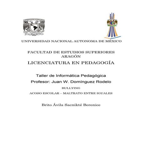 Proyecto de investigacion acoso escolar | DOCX