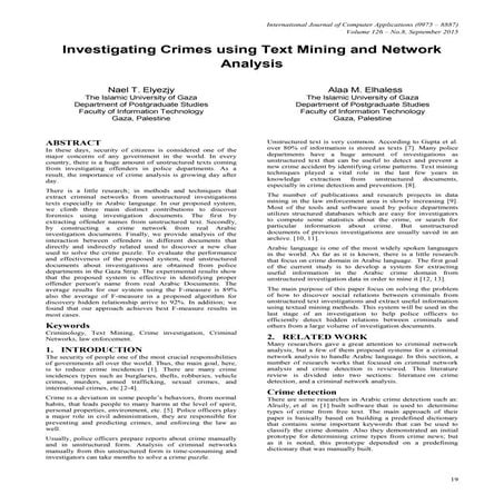 Investigating crimes using text mining and network analysis | PDF