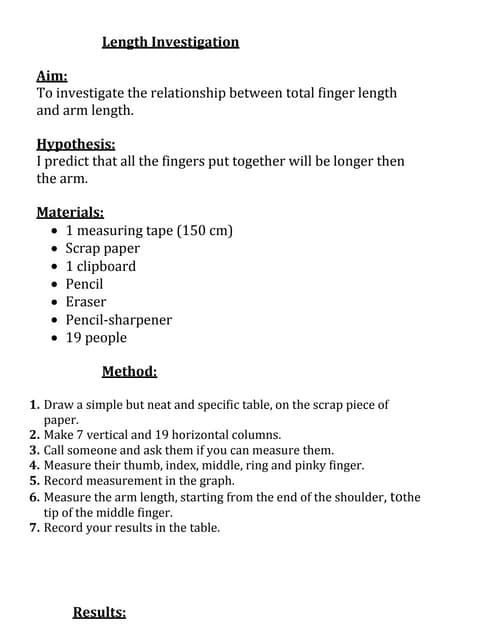 Length investigation | PDF