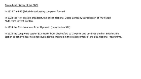 Broadcast - BBC Studios MB | PDF