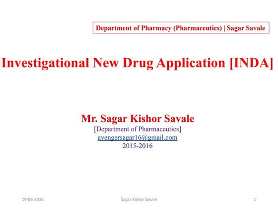 Ind (investigational new drug application) and nda | PPT